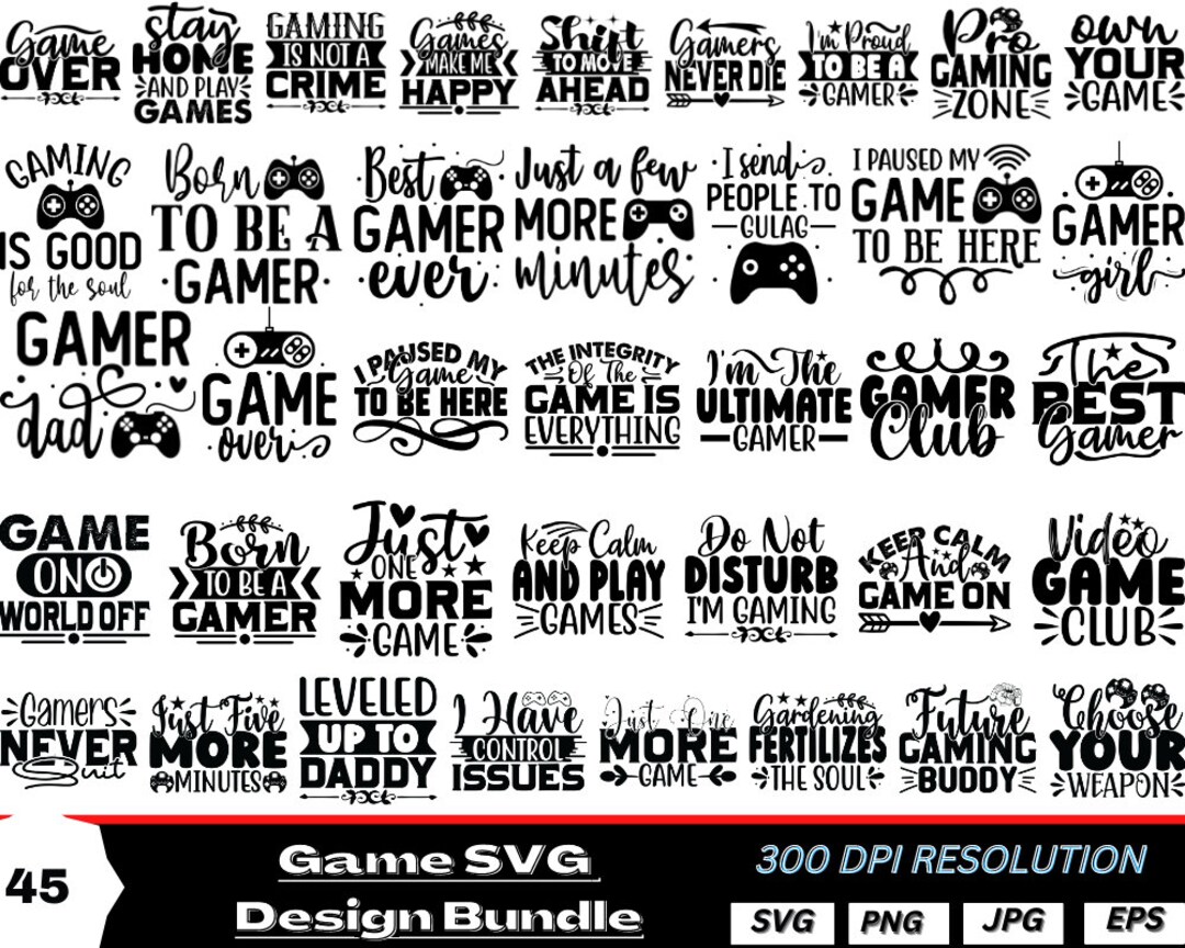 Gamer SVG Design Bundle: Video Game Graphics (cut Files) - Etsy