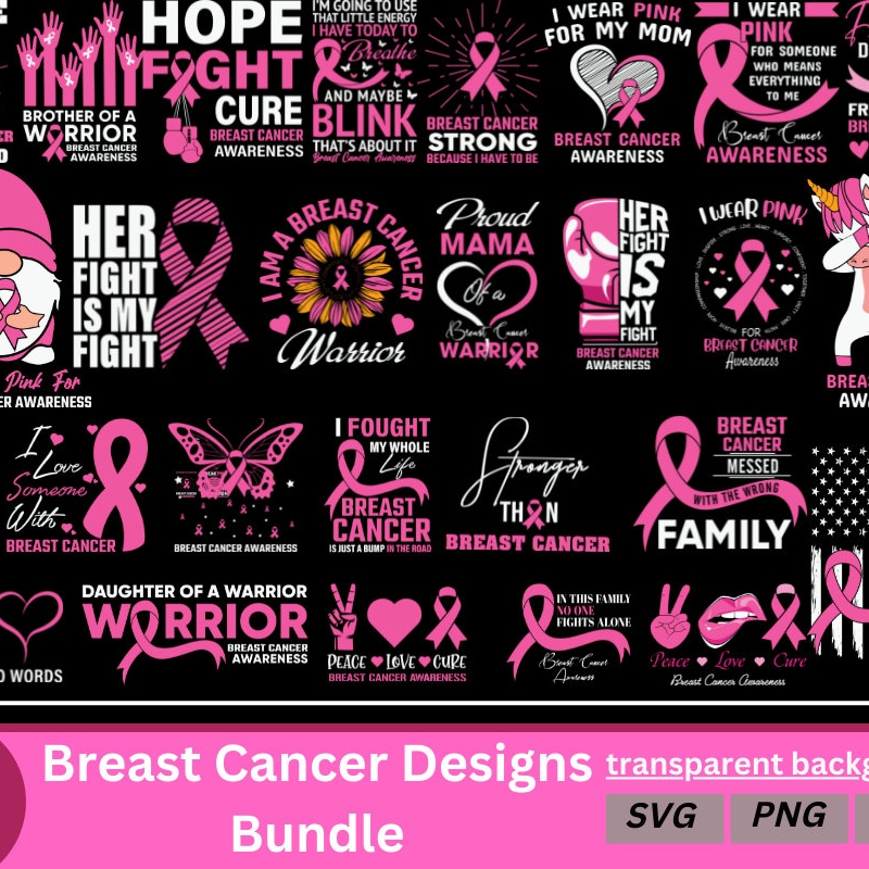 Breast Cancer Svg - Etsy