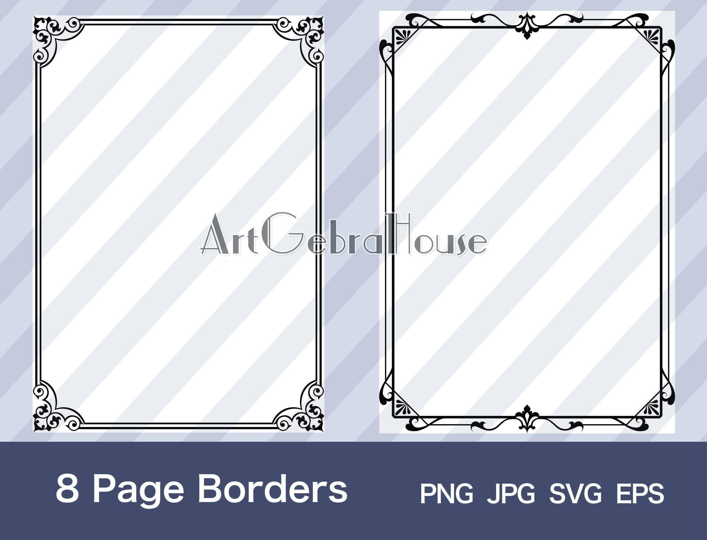 01/european Design/digital Download/full Page Frame Borders Design/set ...
