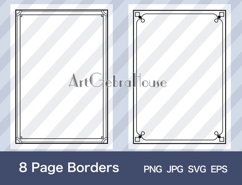15/oriental Style/digital Download/full Page Frame Borders Design/set ...
