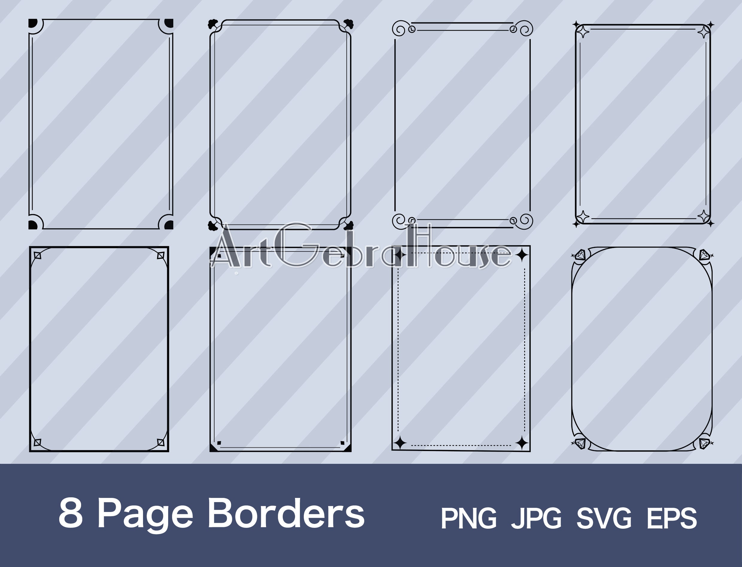 22/minimalist Geometry/digital Download/full Page Frame Borders Design ...