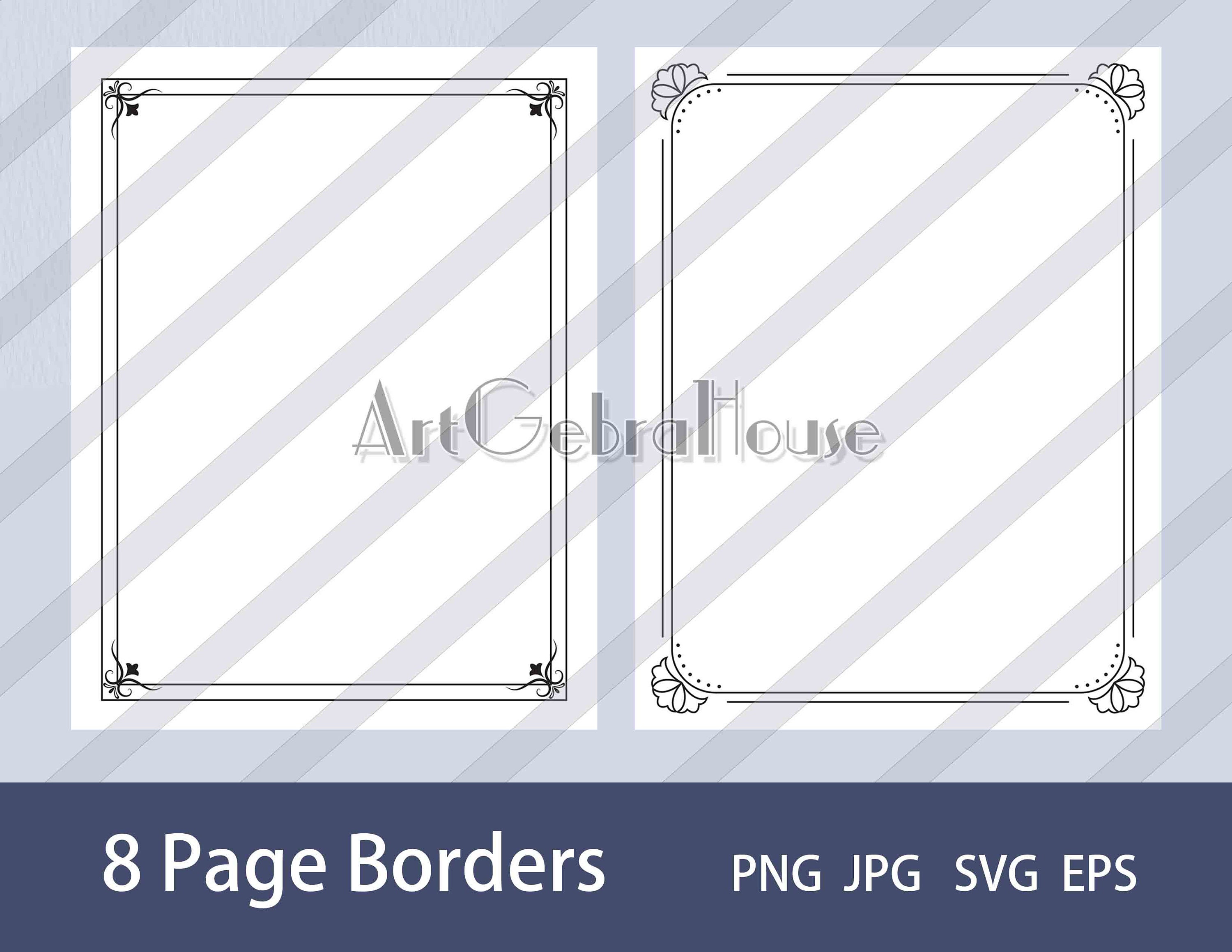 Digital Download/full Page Frame Borders Design/set of 8/4 Formats/art ...