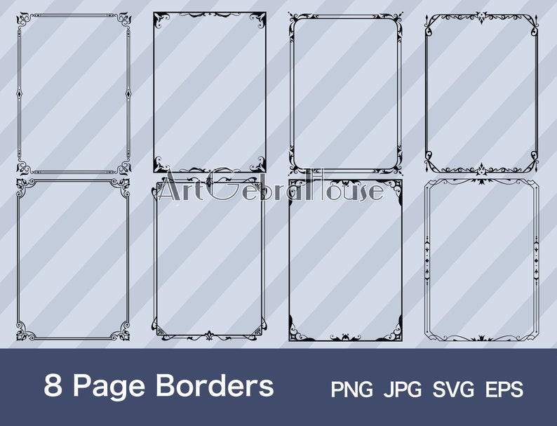 01/european Design/digital Download/full Page Frame Borders Design/set ...