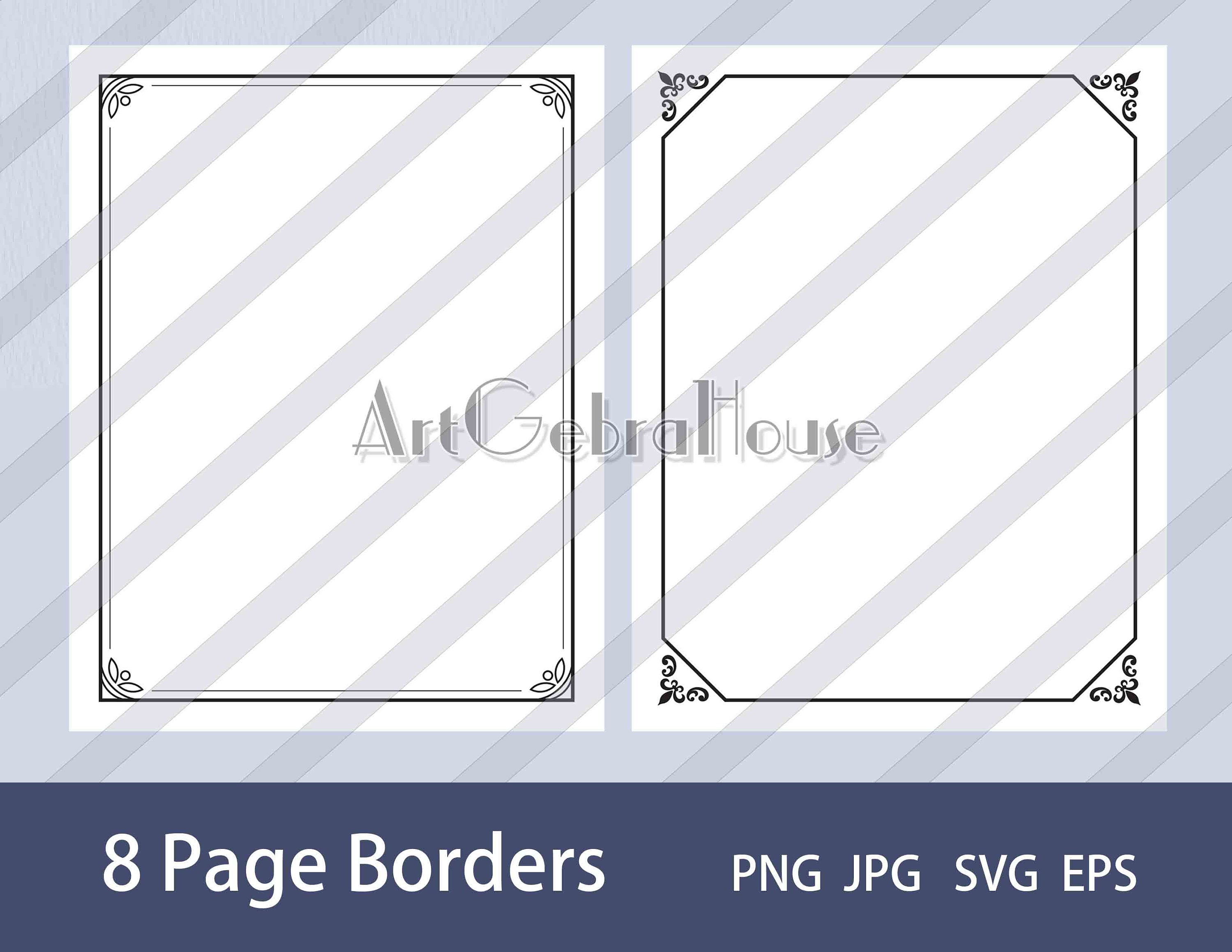 Digital Download/full Page Frame Borders Design/set of 8/4 Formats/art ...