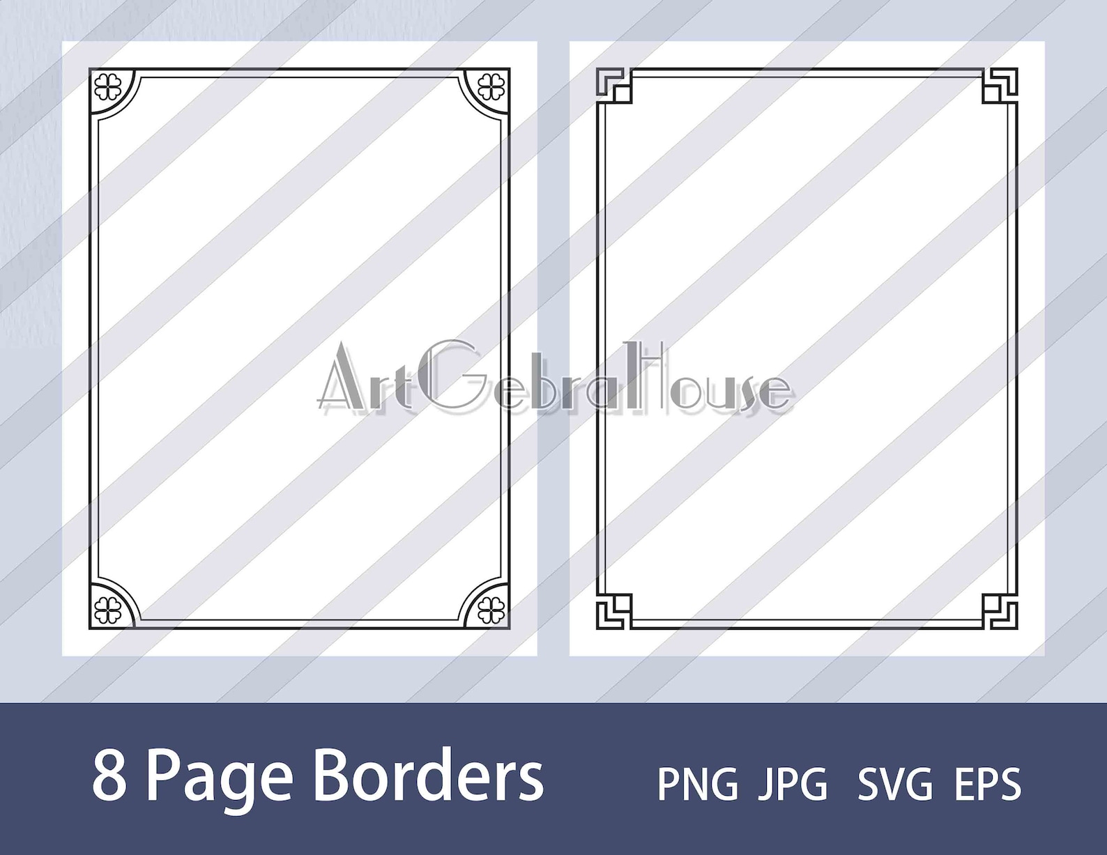 Digital Download/full Page Frame Borders Design/set of 8/4 Formats/art ...