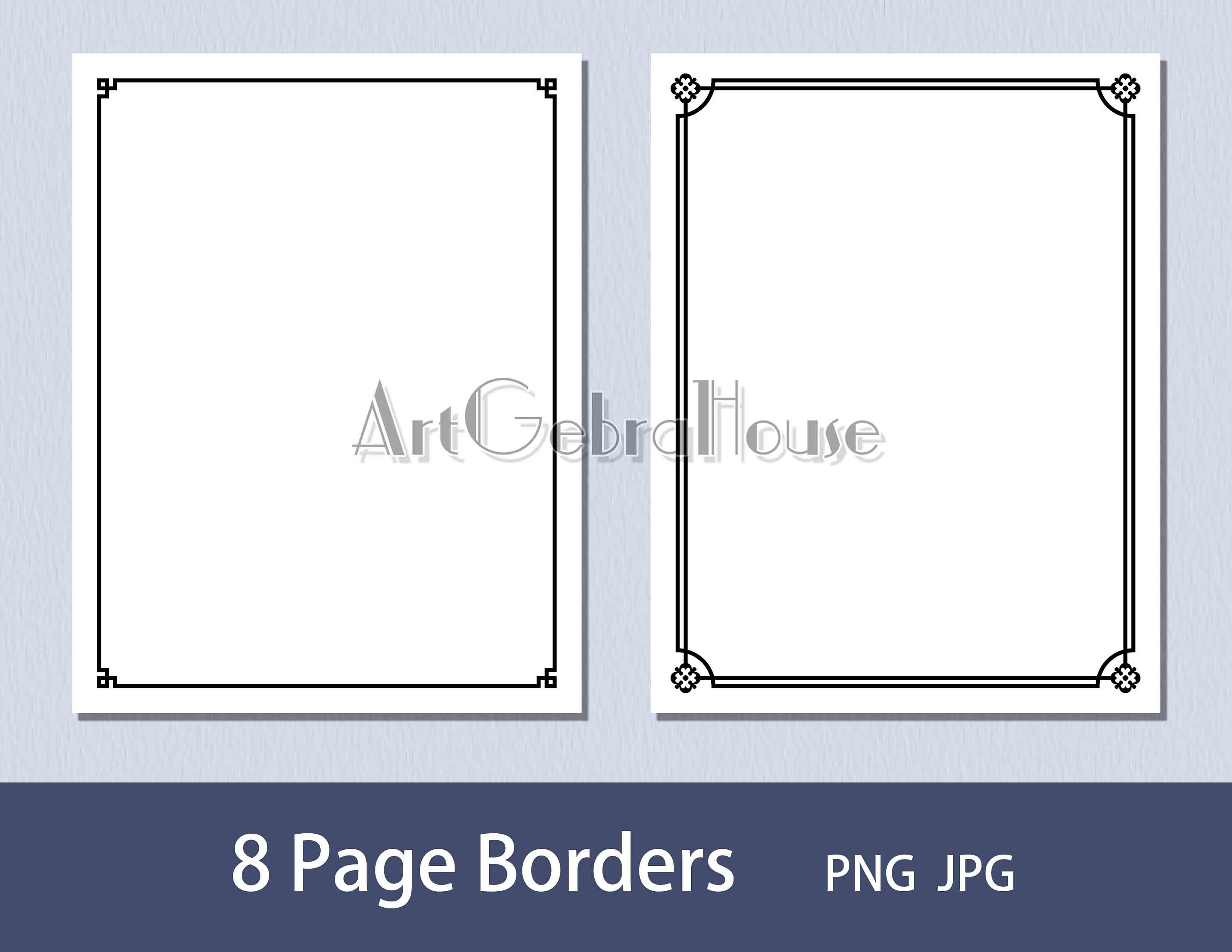 Digital Download/full Page Frame Borders Design/set of 8/art Patterns ...