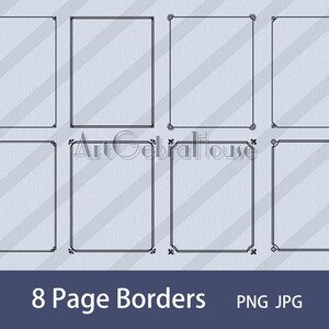 Digital Download/full Page Frame Borders Design/set of 8/art Patterns ...