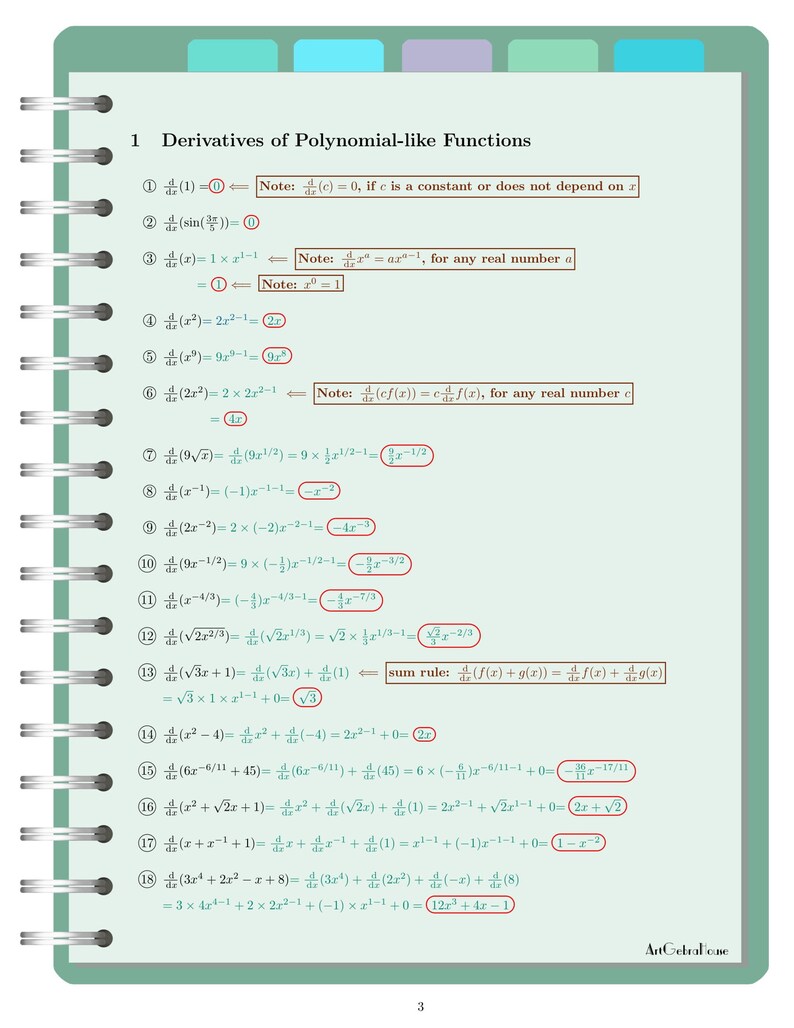 Mathematics/learning Material/practicing/integral/derivative/high ...