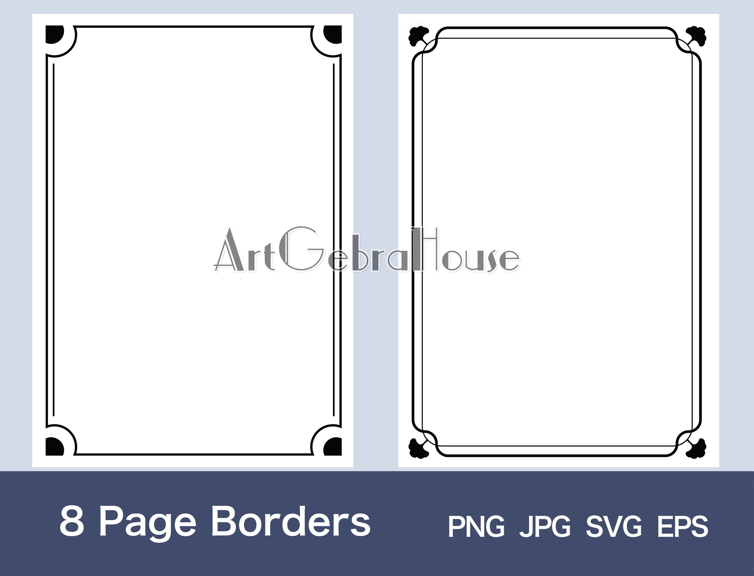 22/minimalist Geometry/digital Download/full Page Frame Borders Design ...