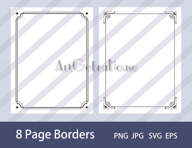 Digital Download/full Page Frame Borders Design/set of 8/4 Formats/art ...