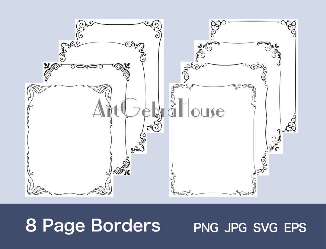05/european Design/digital Download/full Page Frame Borders Design/set ...
