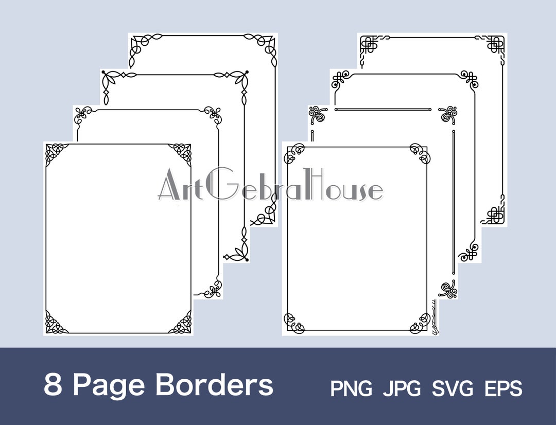 16/lines Pattern/digital Download/full Page Frame Borders Design/set of ...