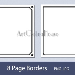 Digital Download/full Page Frame Borders Design/set of 8/art Patterns ...