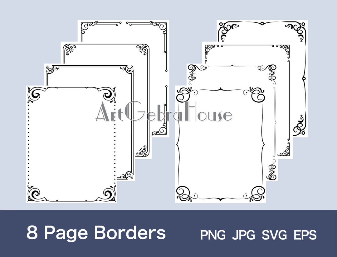 10/curves Art/digital Download/full Page Frame Borders Design/curves ...