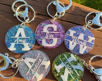 Glitter Keychains L Personalized Keychains L Backpack Keychain L ...