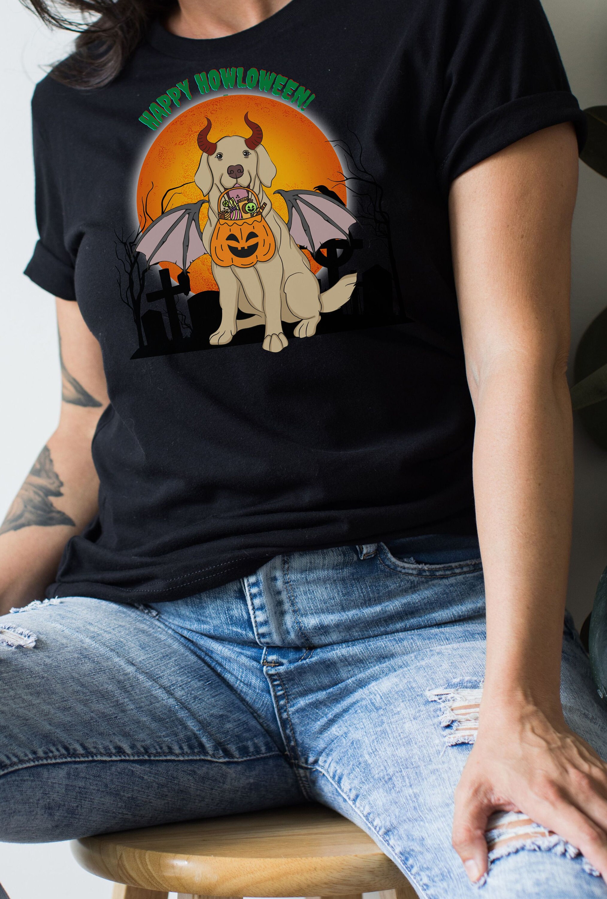 Howloween, Lab, Bat, Devil, Candy, Cemetery, Cute Halloween Shirt ...
