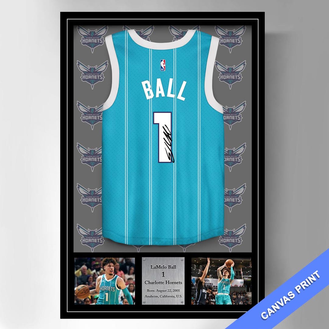 Lamelo Ball - Canvas Print Signed Charlotte Hornets Jersey (canvas ...