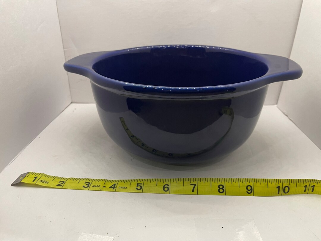 Chantal Cobalt Blue Glazed Ceramic Hand Crafted Round Baking Dish. Rare ...