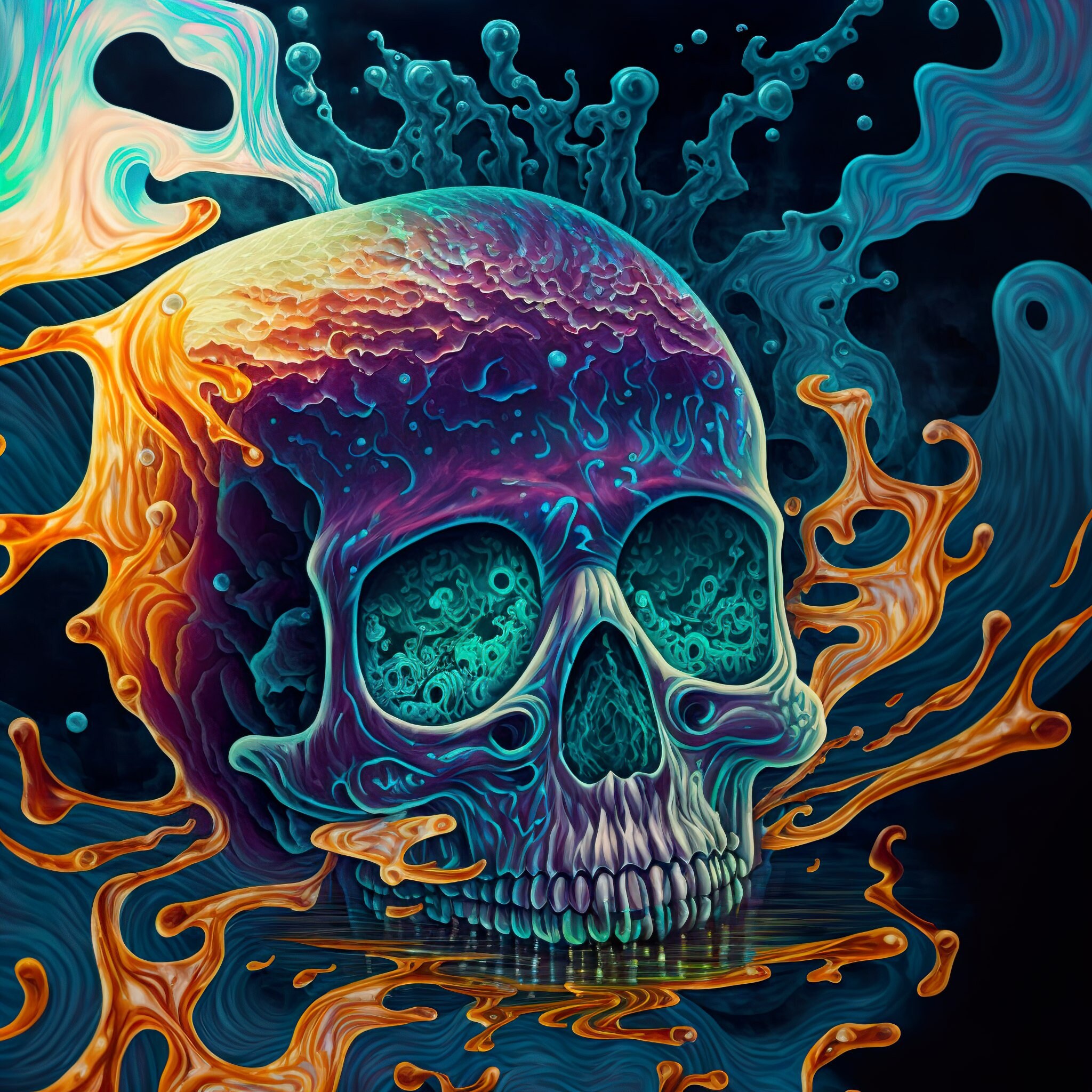 Psychedelic Skull Facebook Covers