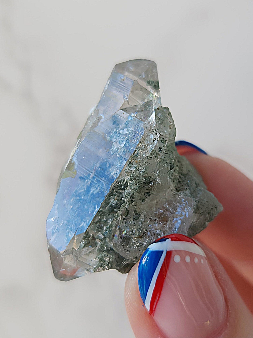 RARE SPARKLY Himalayan Crystal Quartz Cluster W/green Chlorite, Black ...