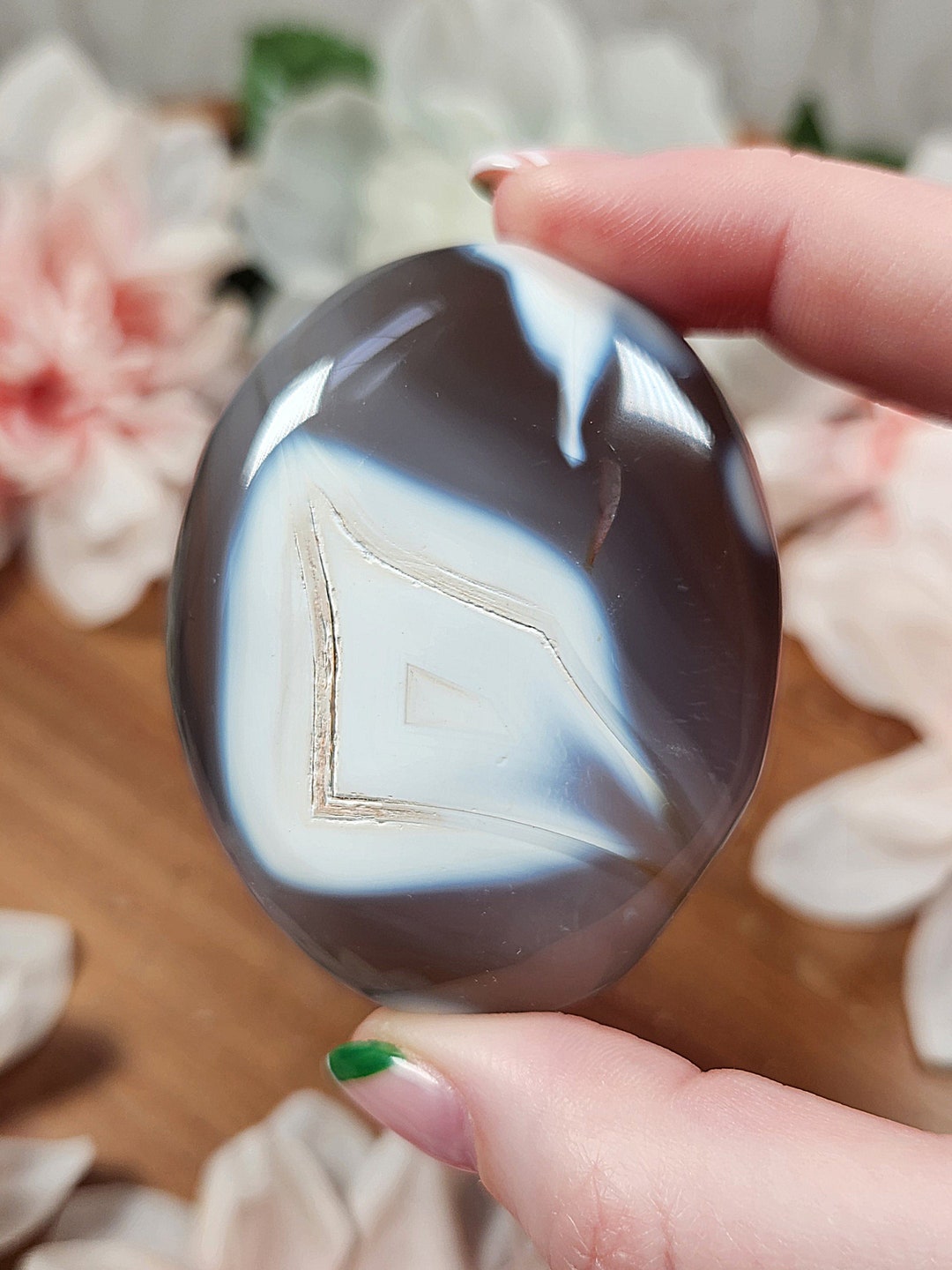 GORGEOUS Orca Agate Palmstone D - Etsy