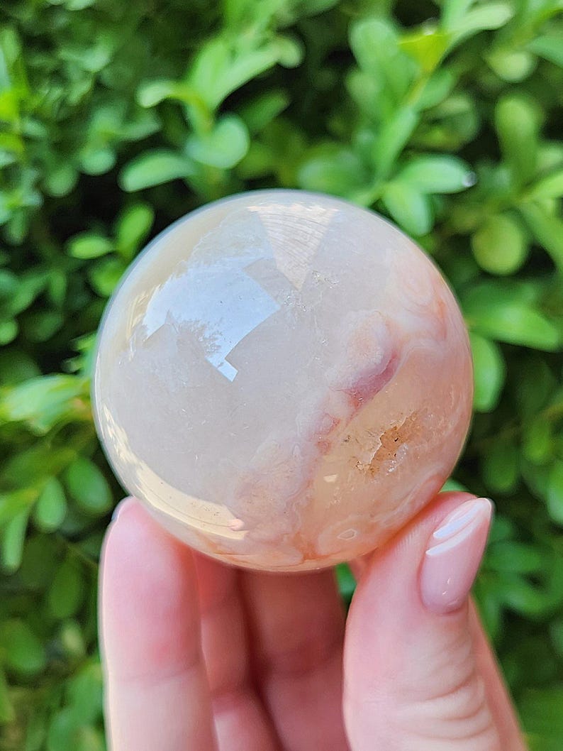 BEAUTIFUL AAA Flower Agate Sphere With Druzy Pocket - Etsy