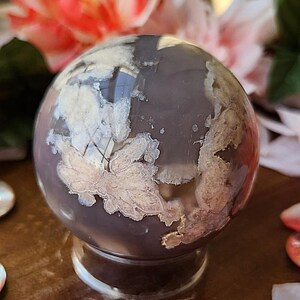 HIGH QUALITY AAA Black Flower Agate Sphere - Etsy