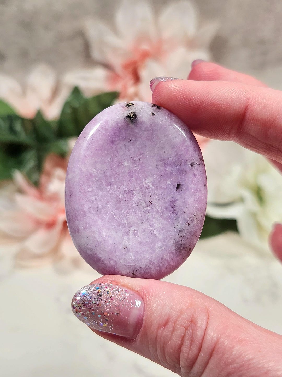 PRETTY PURPLE Lepidolite Worry Stone - Pocket Stone - Chakra Stone - Etsy