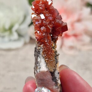 JUICY RAW RED Vanadinite on Barite With Goethite B - Exquisite ...
