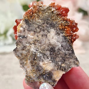 JUICY RAW RED Vanadinite on Barite With Goethite B - Exquisite ...