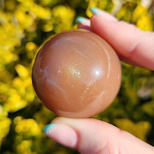 GORGEOUS SILVER & GOLD Flash Peach Moonstone/sunstone Sphere B - Etsy