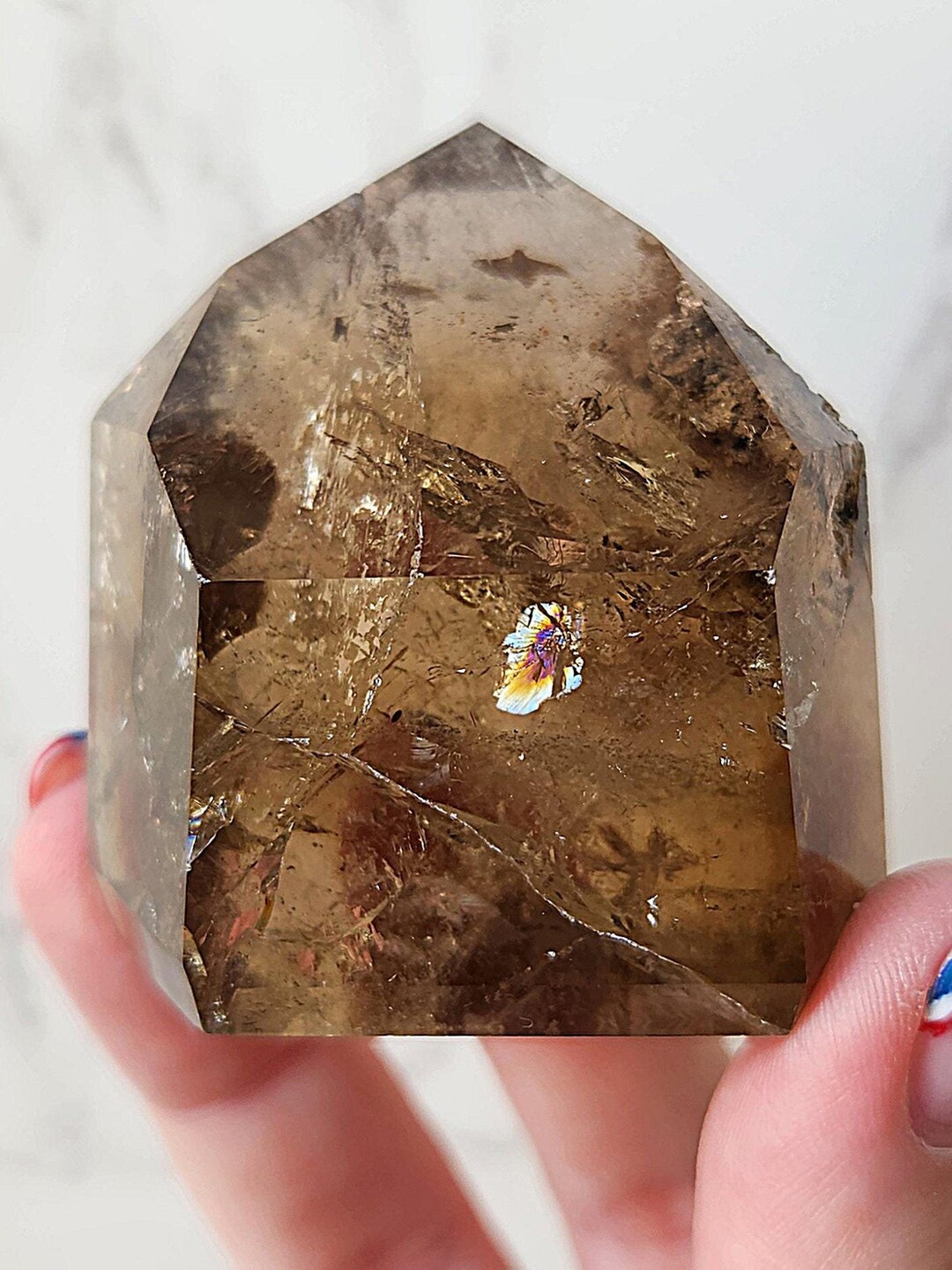 STUNNING NATURAL Brazilian Honey Citrine Crystal Tower D - Solar Plexus ...