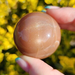 GORGEOUS SILVER & GOLD Flash Peach Moonstone/sunstone Sphere B - Etsy