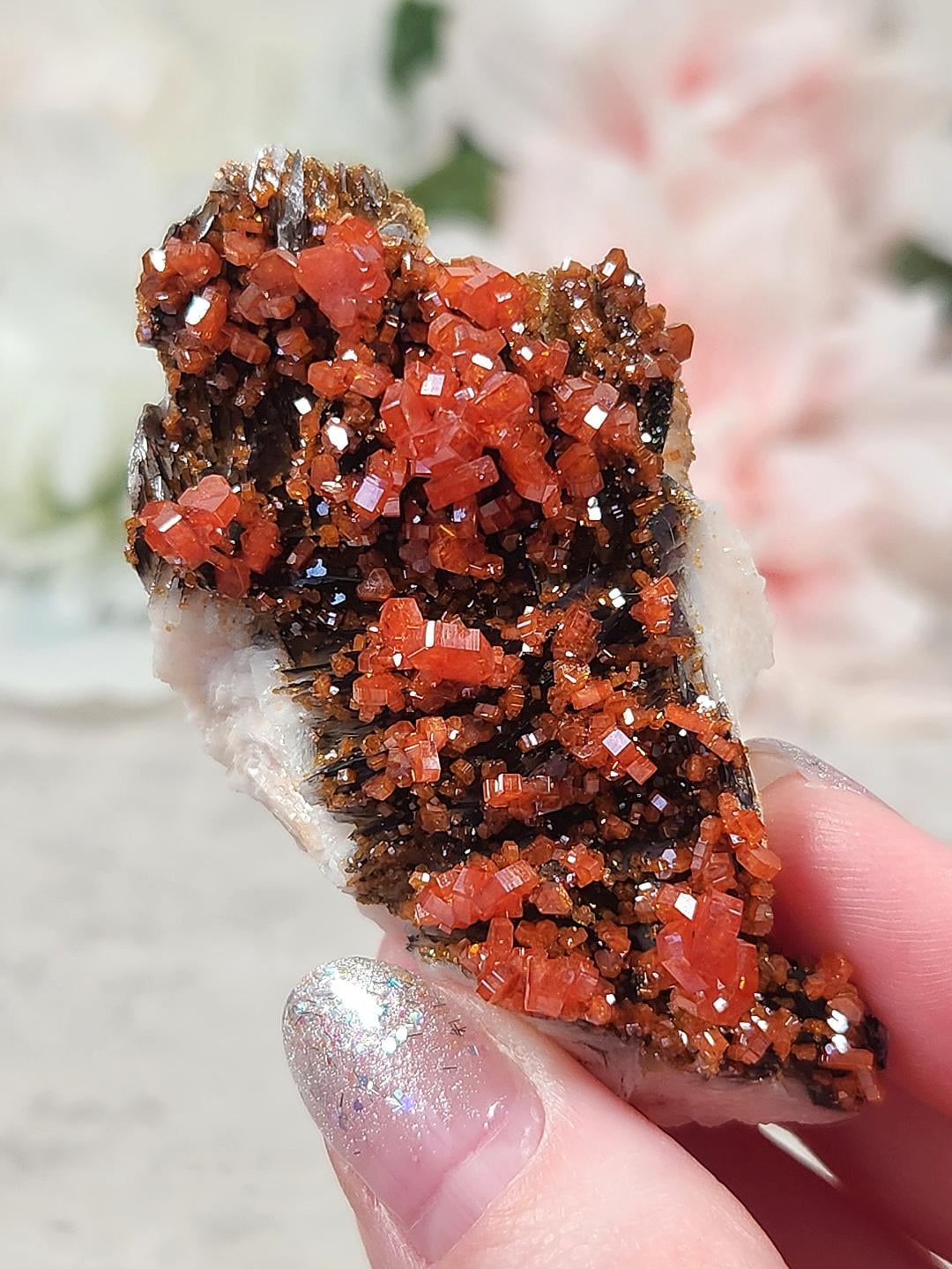 JUICY RED RAW Vanadinite on Barite With Goethite A - Exquisite ...