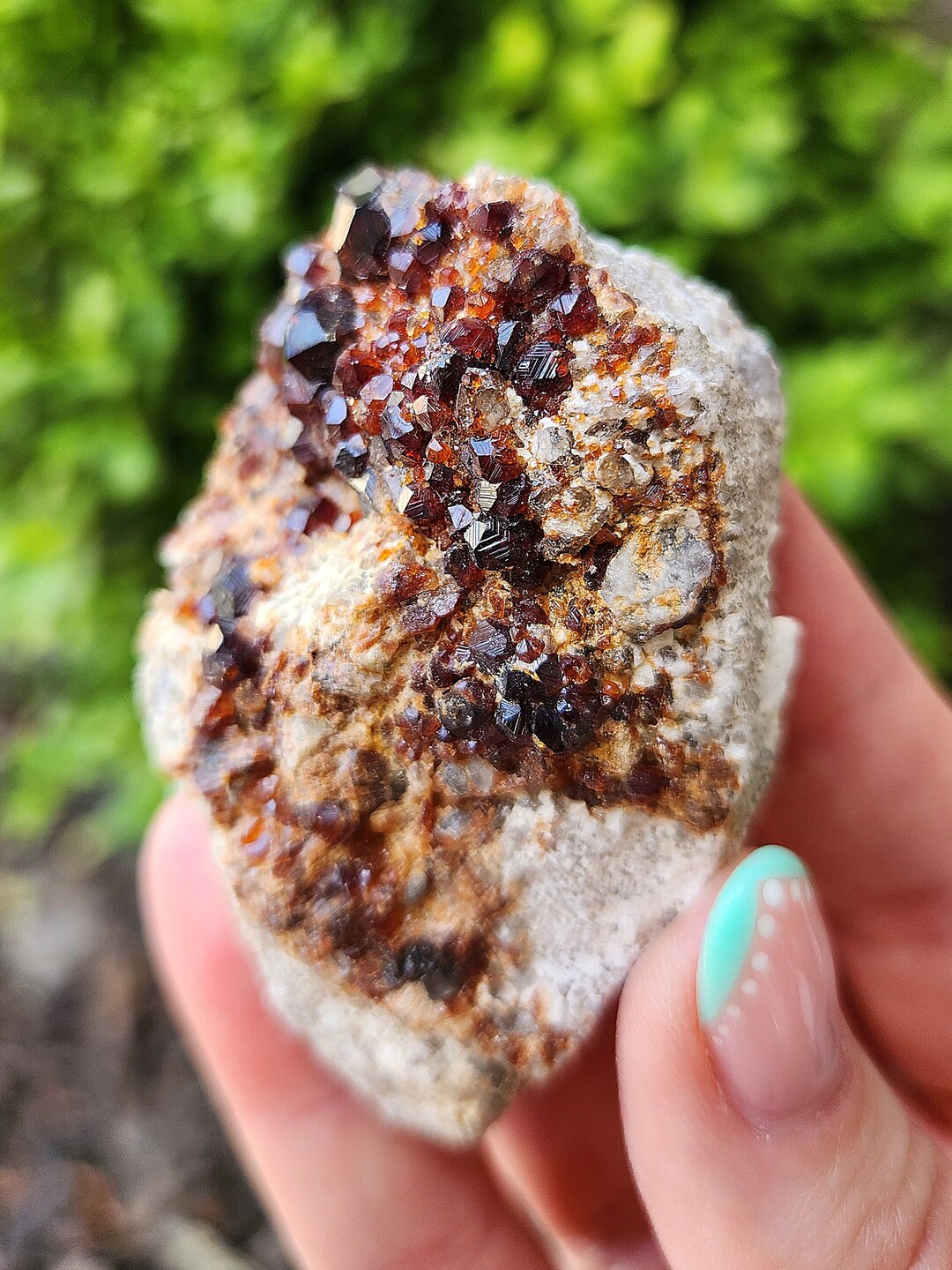 STUNNING & SPARKLY Raw Garnet on Matrix - Etsy