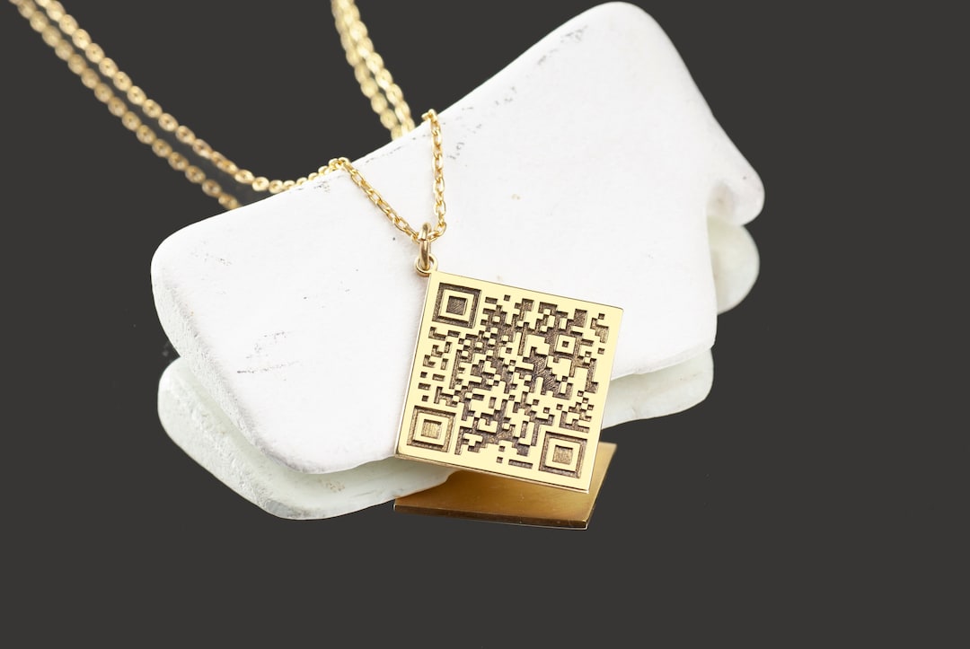 Personalized QR Code Necklace Custom Scannable QR Code Jewelry - Etsy