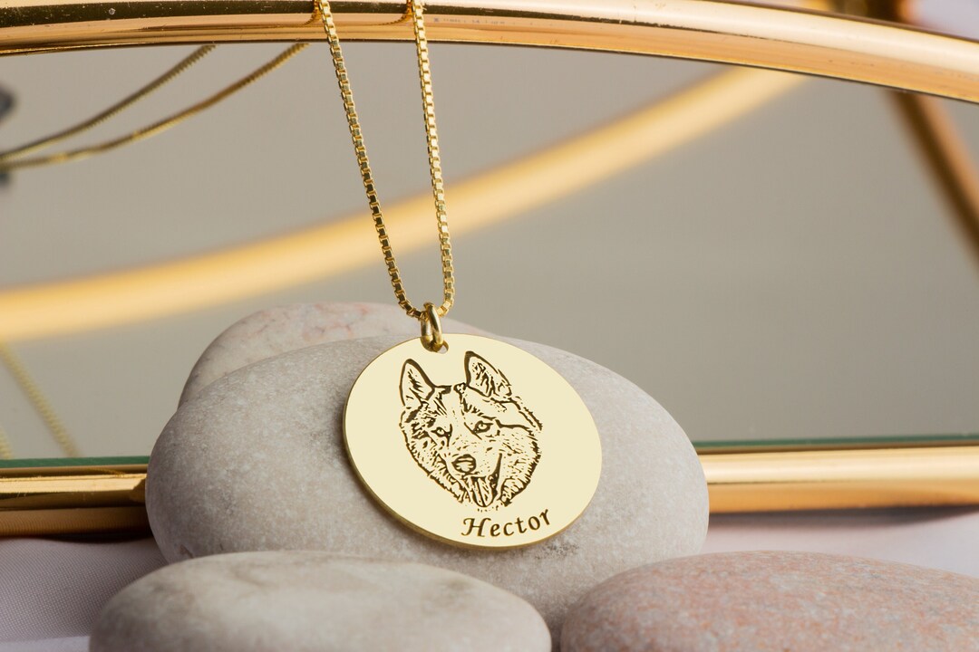 Personalized Pet Portrait Necklace: Custom Sterling Silver Animal ...