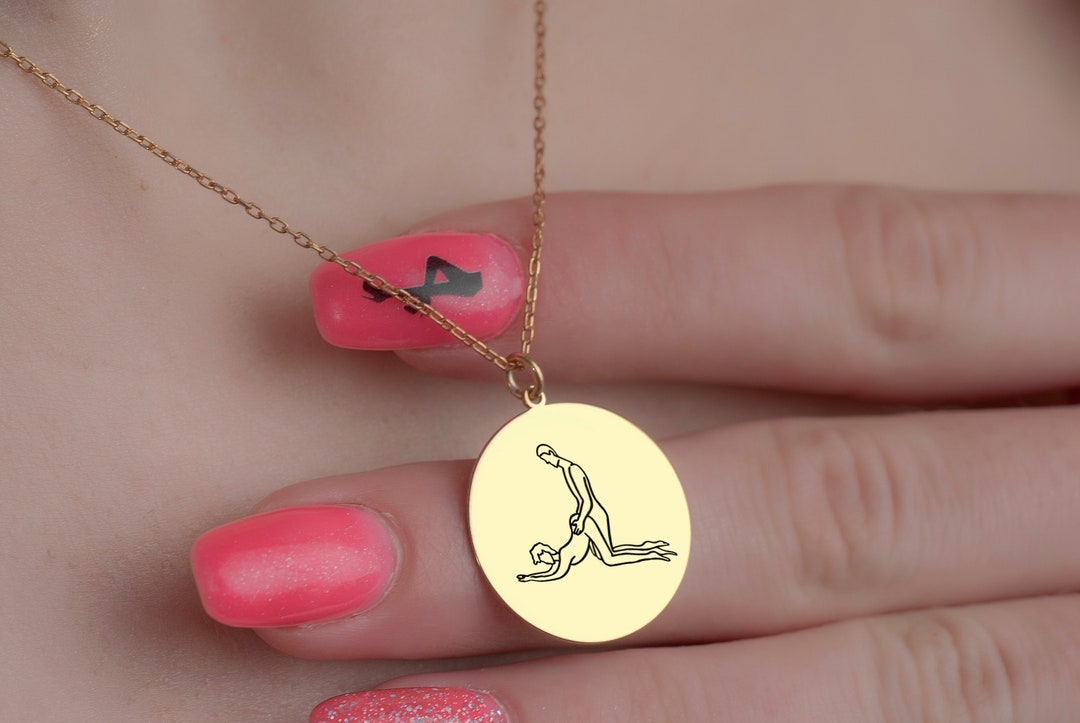Personalized Sex Positions Necklace Kamasutra Illustration Couple Anniversary T 14k Gold