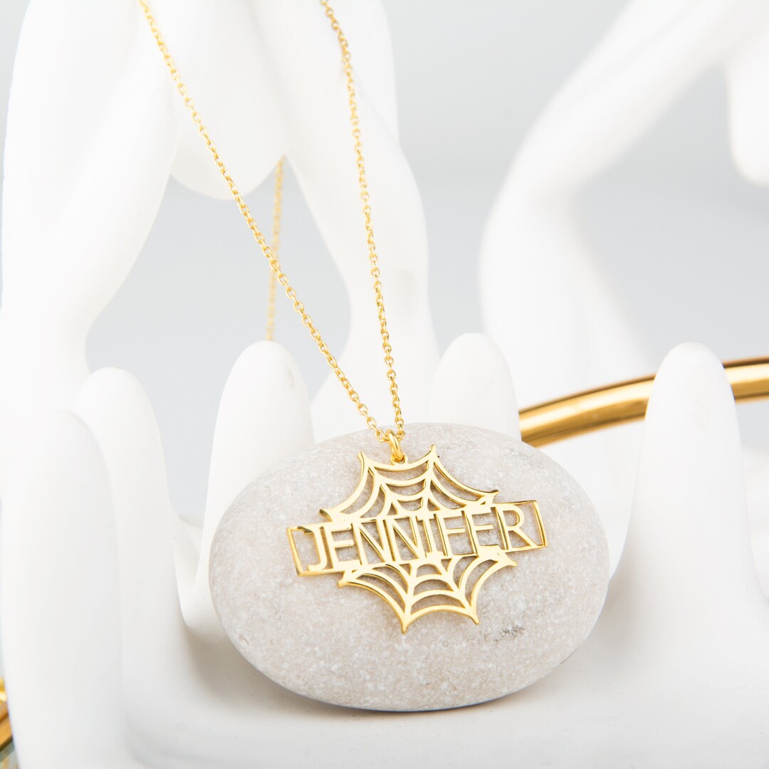 Personalized Spider Web Name Necklace Custom Silver Necklace Gift for ...