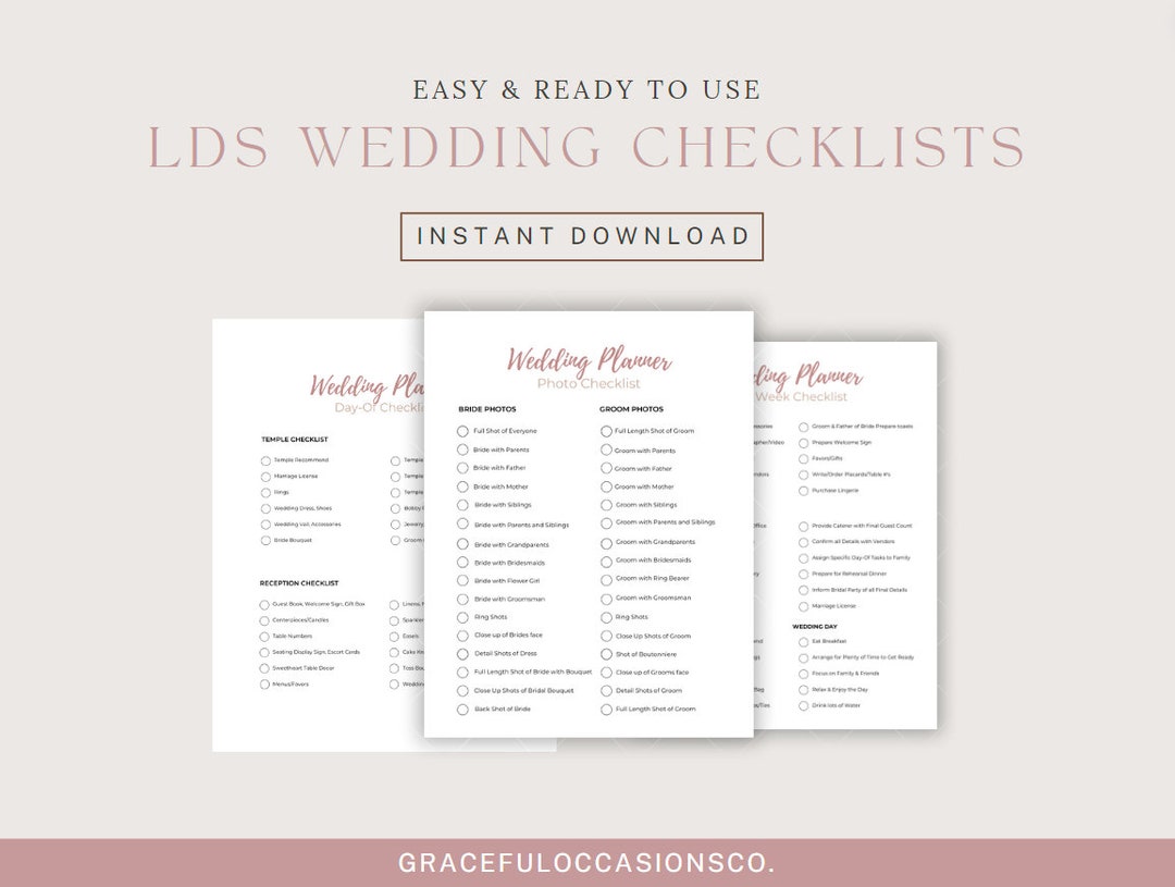 LDS Wedding Checklist for Modern Latter-day Saint Brides - Temple ...