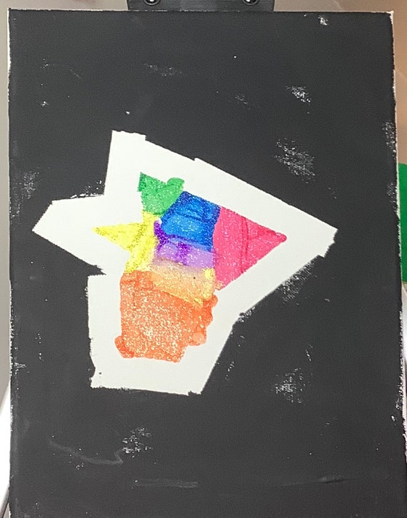 Black Star Acrylic Painting Collette 7 Yrs Old - Etsy