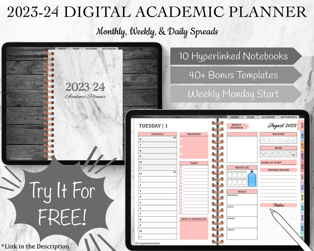 2023-24 Digital Academic Planner - Pastel - Etsy
