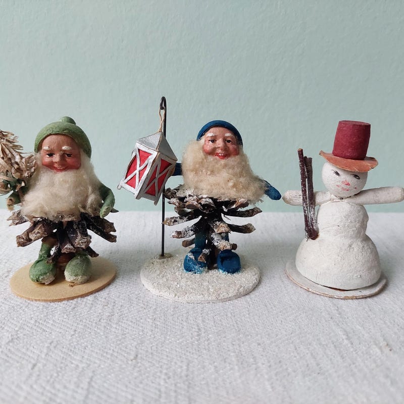 Vintage Pinecone Christmas Elves - Etsy UK