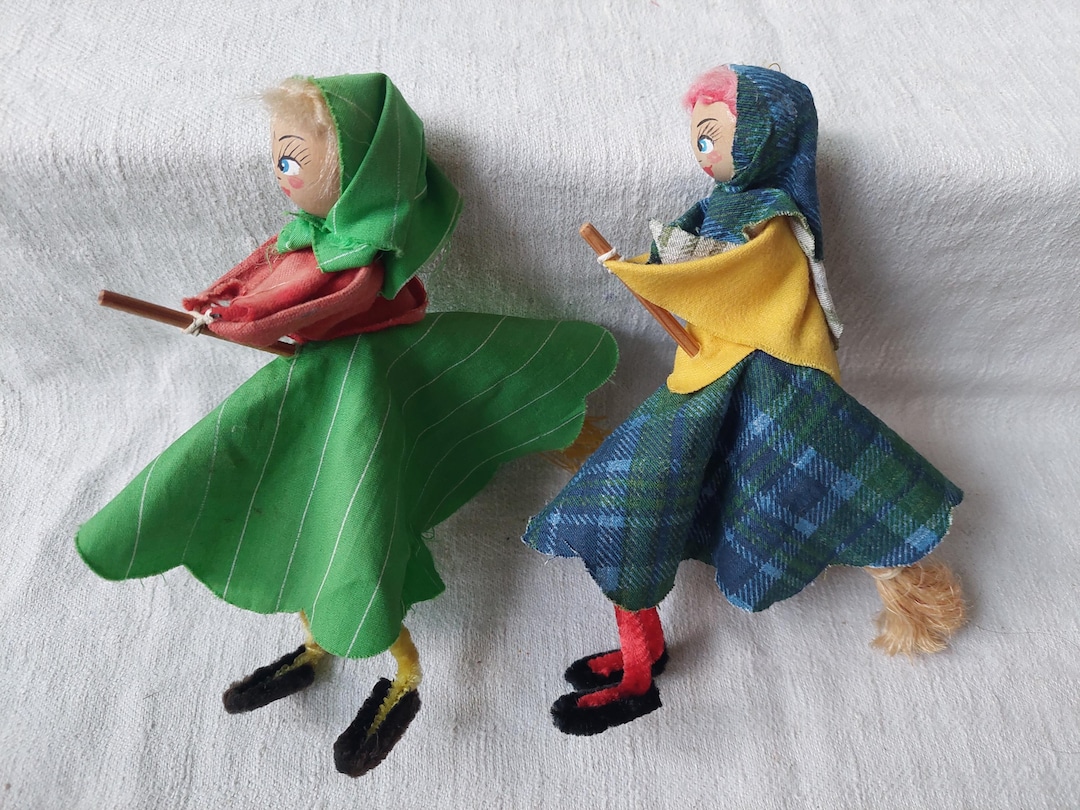 2 Vintage Colorful Wooden Easter Witches, Sweden. 70's. - Etsy