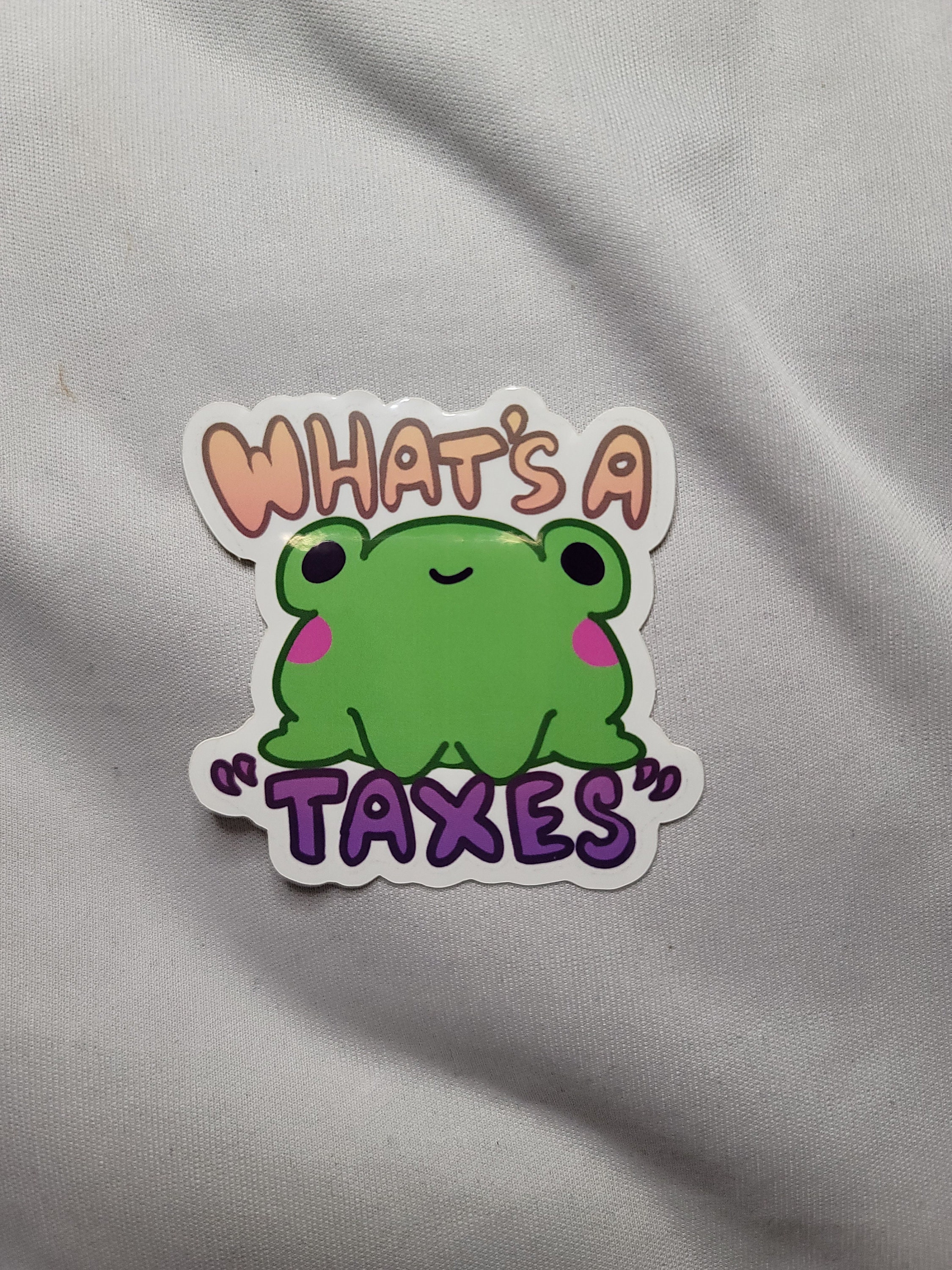 Whats a Taxes Frog - Funny Vinyl Sticker - Etsy