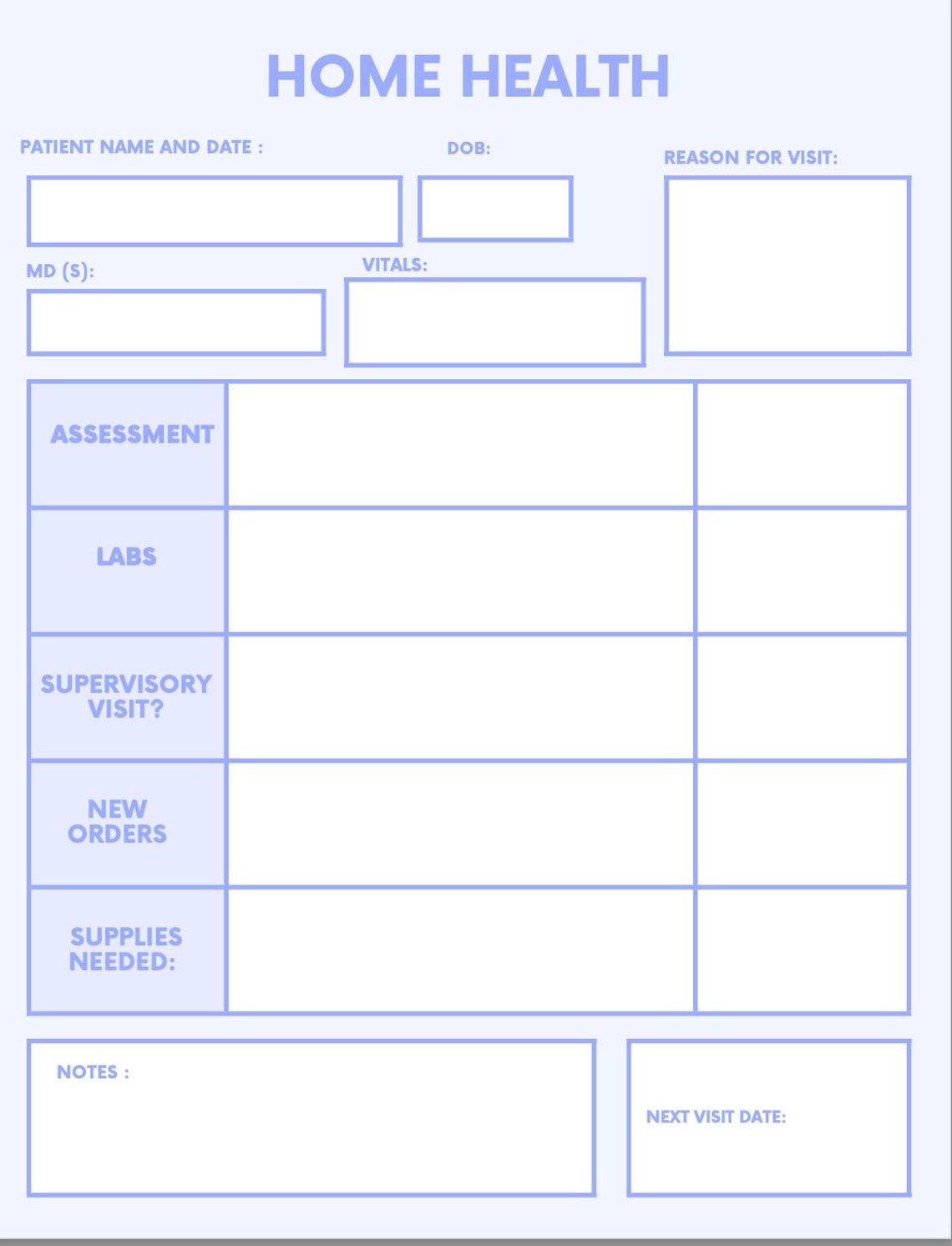 Home Health Nurse Template - Etsy