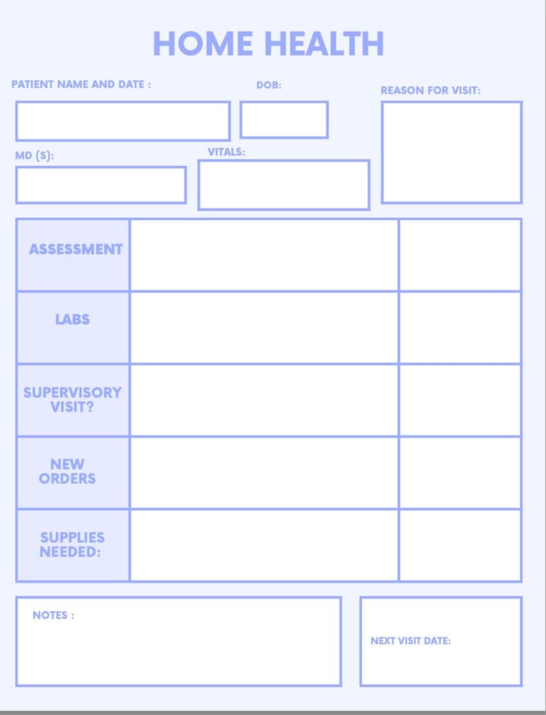 Home Health Nurse Template - Etsy