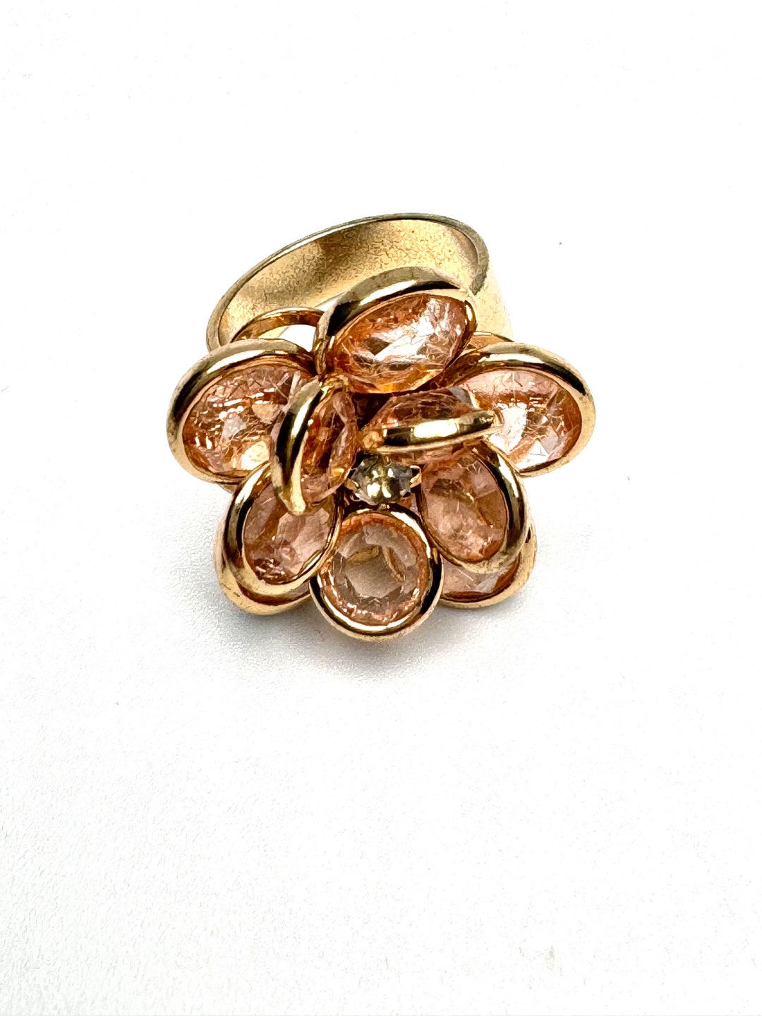 Crystal Flower Ring - Etsy