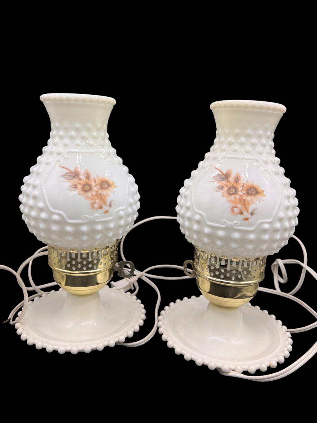 1950s Vintage Milk Glass Lamp - Lumiray Vintage Lamp - Set of TWO ...
