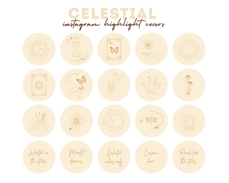 20 Celestial Instagram Highlight Covers | Instagram Story Highlight ...